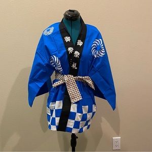 Kimonos & Yukatas | Japanese Festival Matsuri Happi Coat One Size Blueblkwhitered With Belt ...